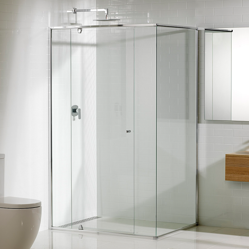 Semi-Frameless Double Fixed Panel Return — tweedcoastshowers.com.au